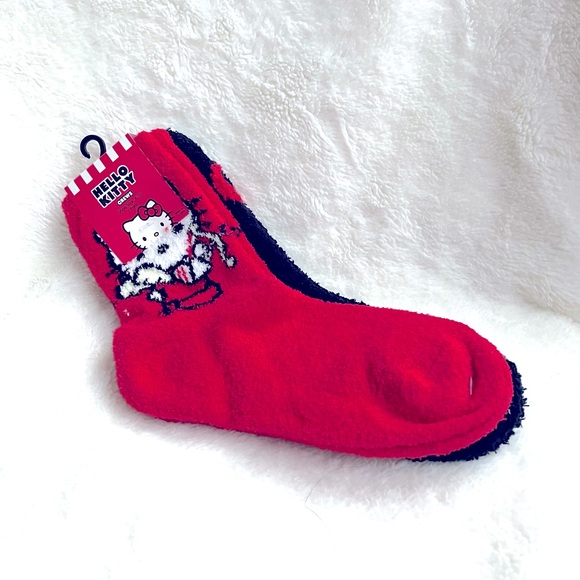 Hello Kitty | Accessories | Hello Kitty Fuzzy Socks 2 Red ...